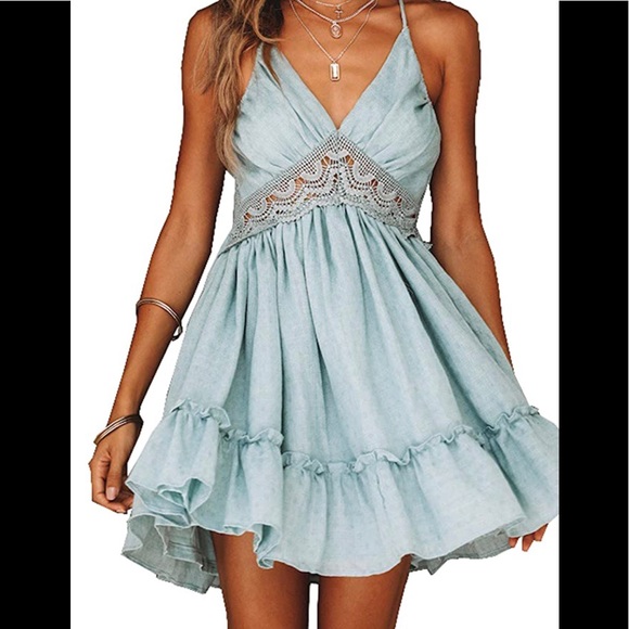 Dresses | Sexy Spaghetti Strapdress Solid Lace Sundress | Poshmark